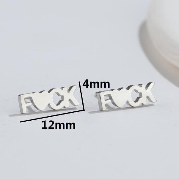 chichigems | Jewelry | Fck Silver Titanium Steel Swear Word Curse Word ...